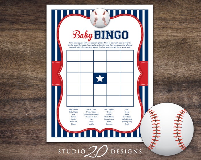 Instant Download Baseball Baby Shower Bingo Game, Printable Baseball ...