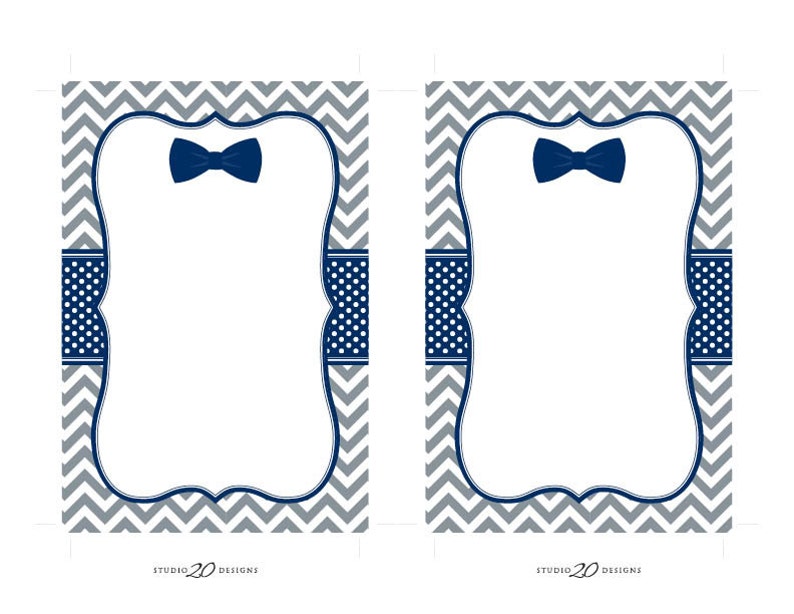 Bow Tie Baby Shower Invitations Editable Pdf DIY 4x6 | Etsy