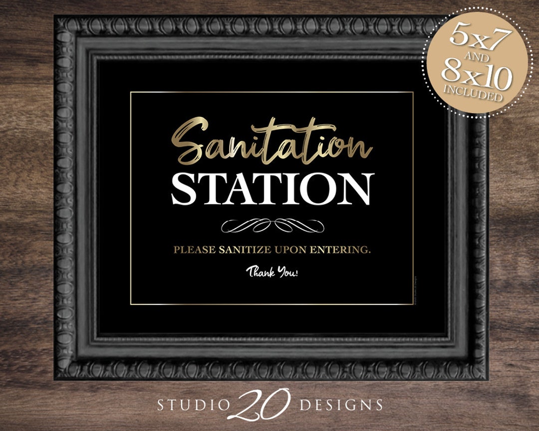 Instant Download Sanitation Station Signs, 8x10 and 5x7 Please Sanitize ...