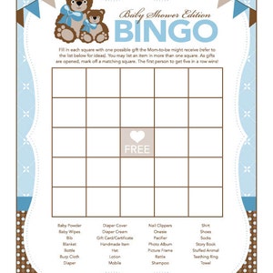 Instant Download Teddy Bear Baby Shower Games, BINGO Cards, Printable ...