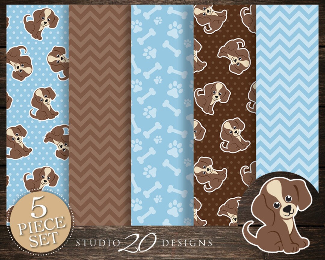 60% OFF Instant Download Puppy Digital Paper, Printable 12x12 Light ...