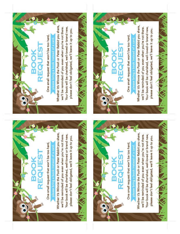 Instant Download Blue Monkey Book Request for Boy Monkey Book - Etsy