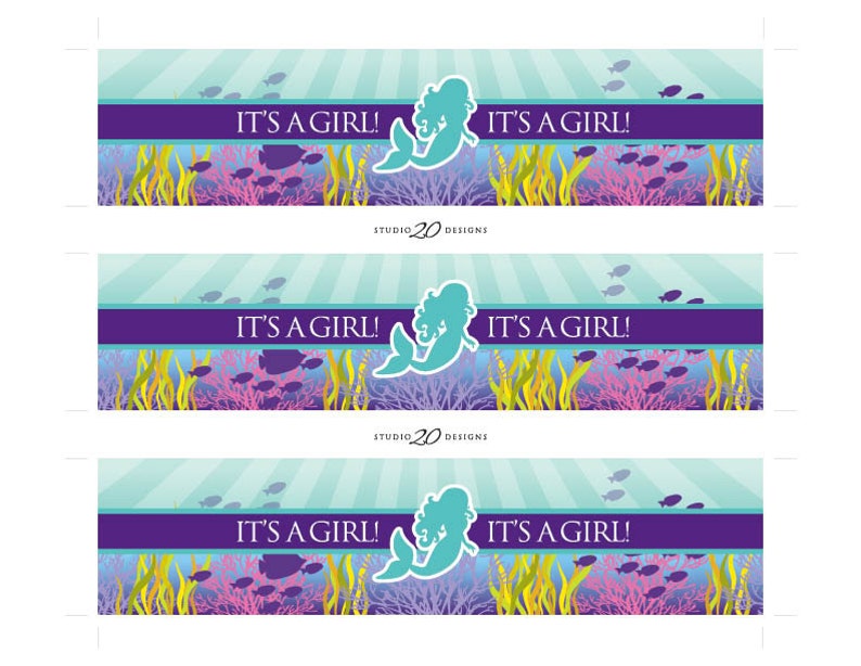 Instant Download Little Mermaid Bottle Labels Printable Pink - Etsy