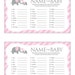 Instant Download Pink Elephant Baby Shower Games for Girl, Name That ...