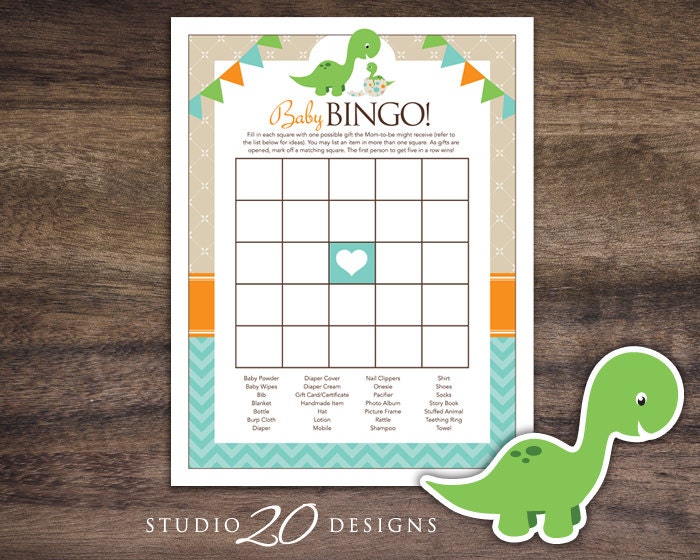 Instant Download Dinosaur Baby Shower Bingo Game Printable - Etsy Sweden