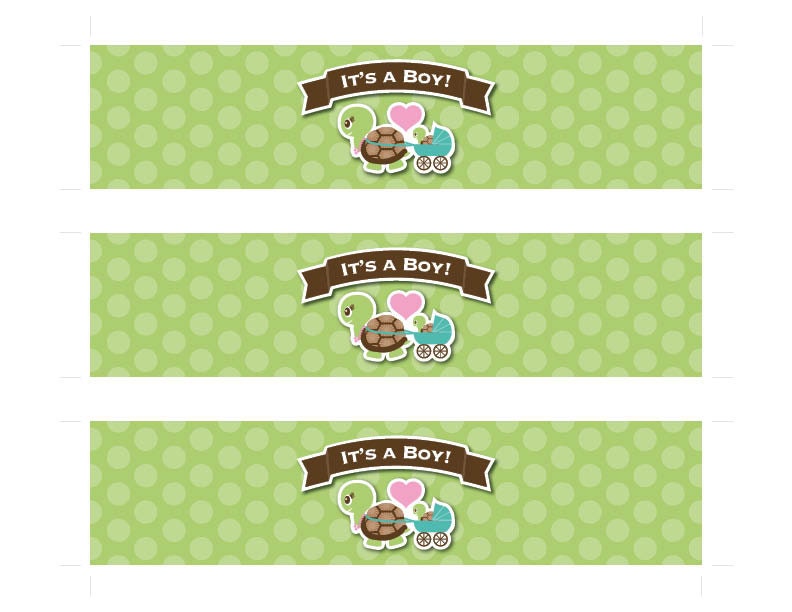 Instant Download Turtle Baby Shower Water Bottle Labels - Etsy