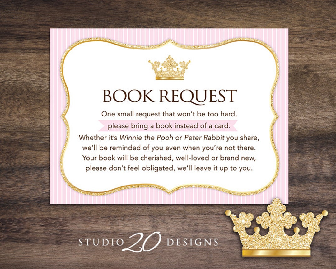 Instant Download Pink Princess Book Request, Pink Gold Crown Book in ...