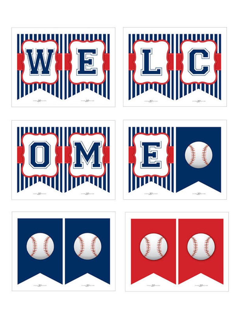 Instant Download Baseball Birthday Banner Baseball Bunting | Etsy