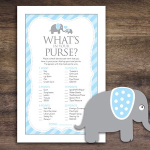 Instant Download Blue Elephant Baby Shower Games for Boy, What's in ...