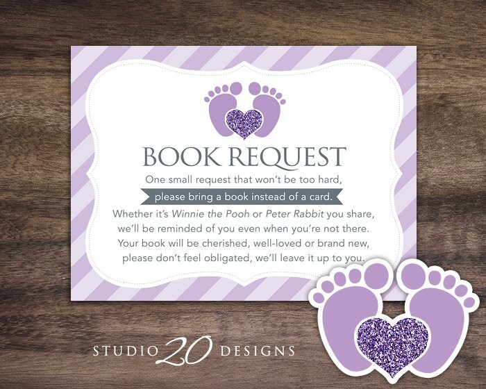 Instant Download Footprint Book Request Grey Lilac Glitter - Etsy