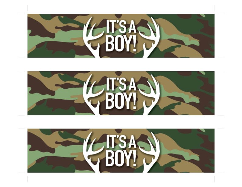 Instant Download Green Camo Water Bottle Labels, Printable Camo Baby ...