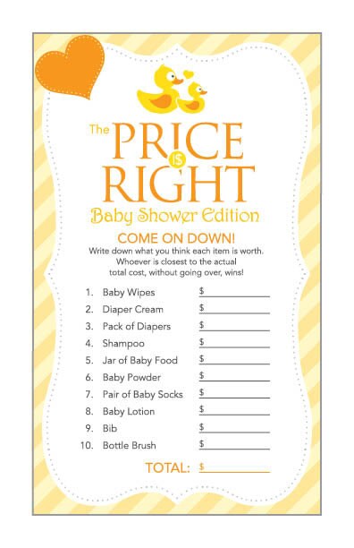 Instant Download Yellow Rubber Duck Baby Shower Games Pack - Etsy