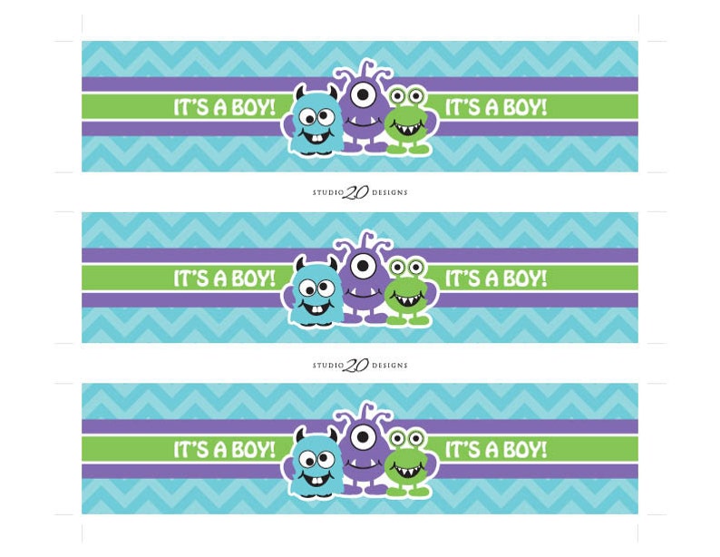 Instant Download Little Monsters Bottle Labels Printable - Etsy