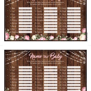 Instant Download String Lights Name That Baby Game Ivory Pink - Etsy