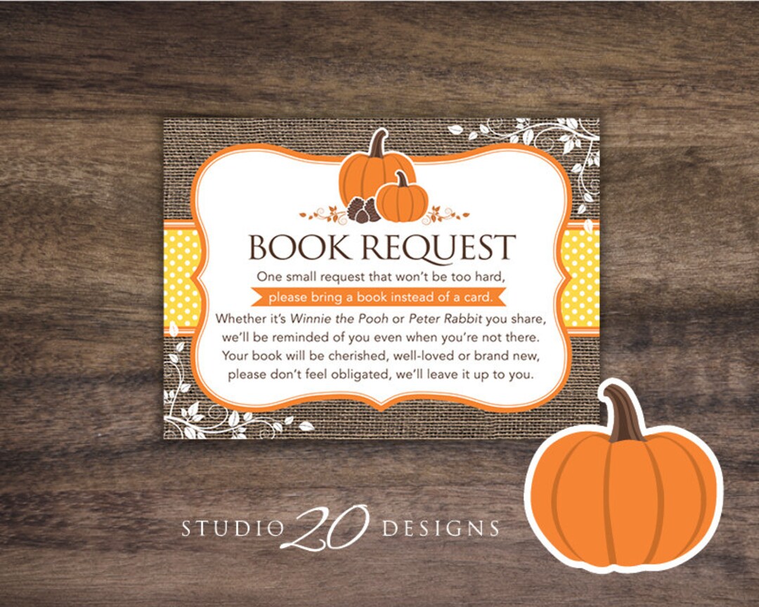 Instant Download Orange Yellow Pumpkin Book Request Autumn - Etsy