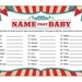 Instant Download Vintage Big Top Circus Name That Baby Game, Printable ...