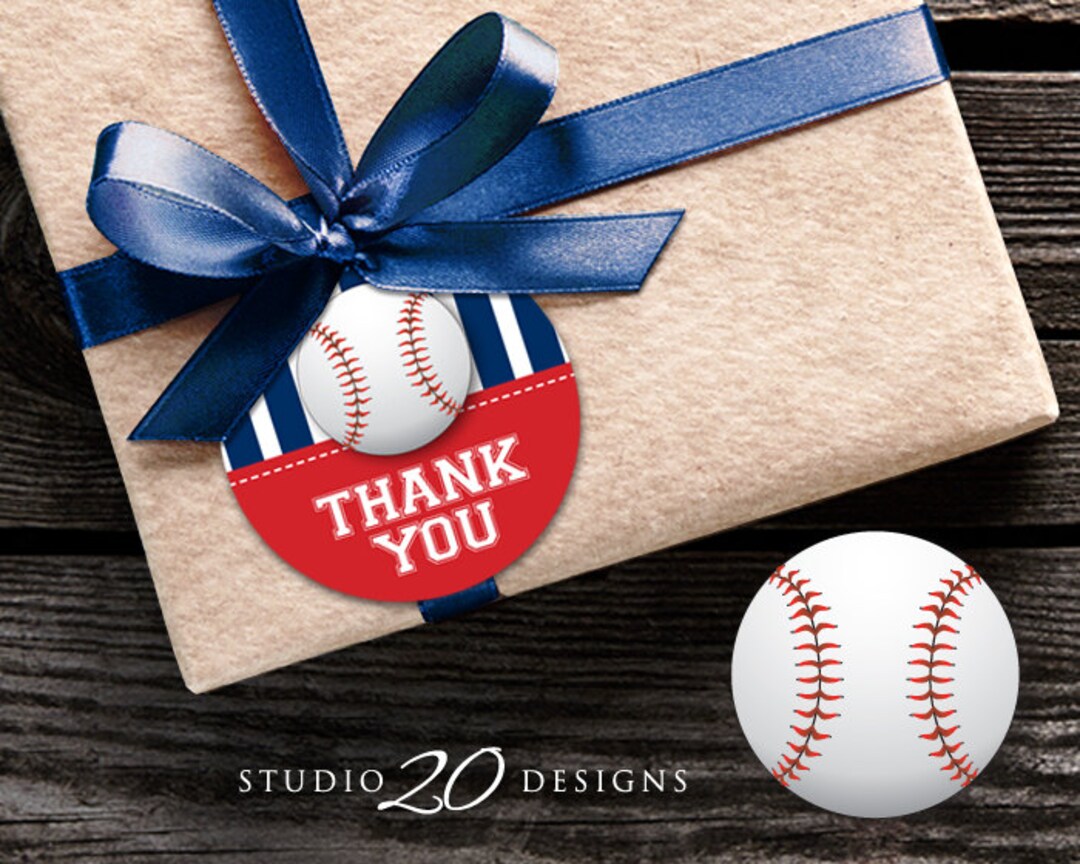 Instant Download Baseball Thank You Tags, Blue Red Baseball Printable ...