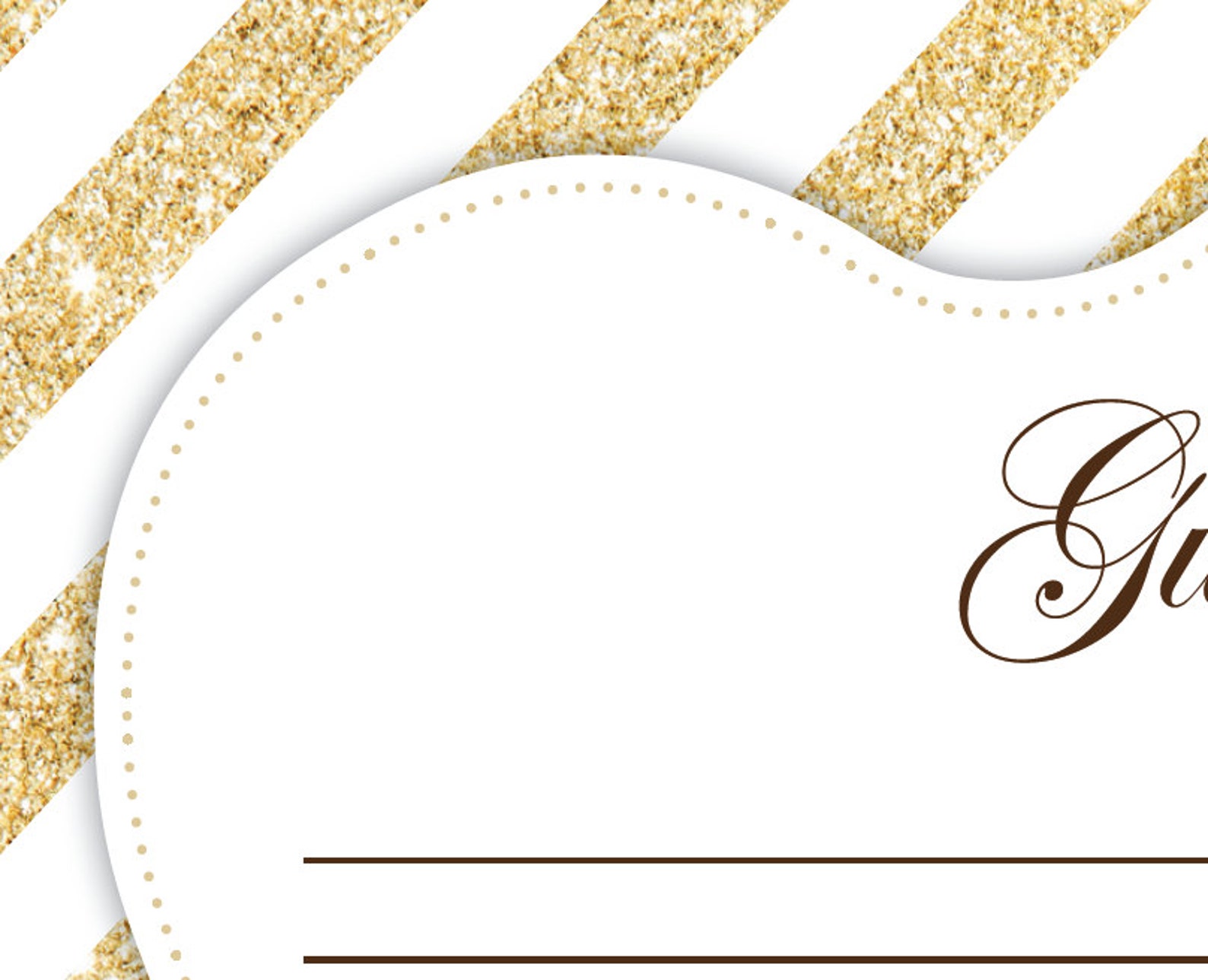 Instant Download Gold Glitter Guest List Printable Gold | Etsy