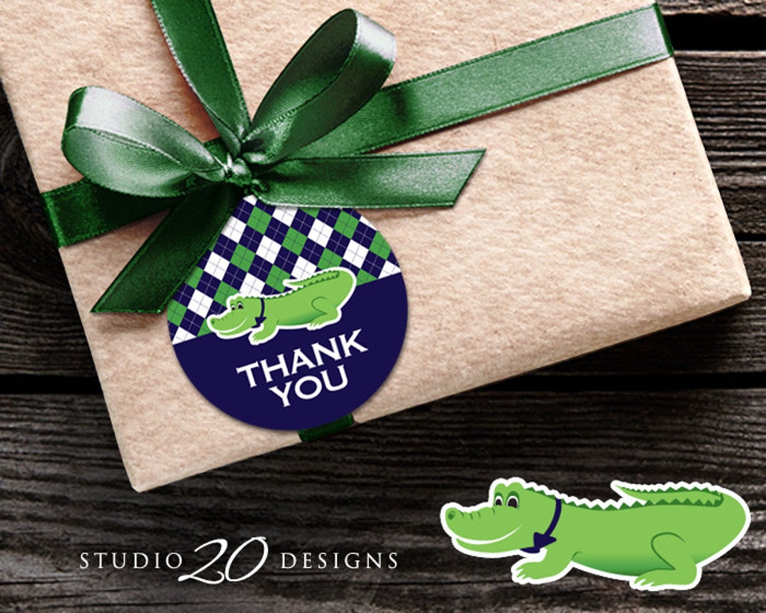 Instant Download Argyle Alligator Thank You Tags, Preppy Alligator Gift ...