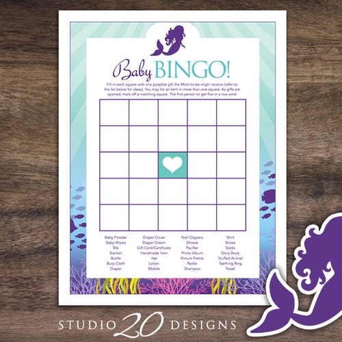 Mermaid Baby Shower Games Bundle Printable Under the Sea Baby | Etsy