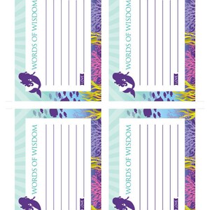 Instant Download Little Mermaid Advice Cards, Printable Under the Sea ...