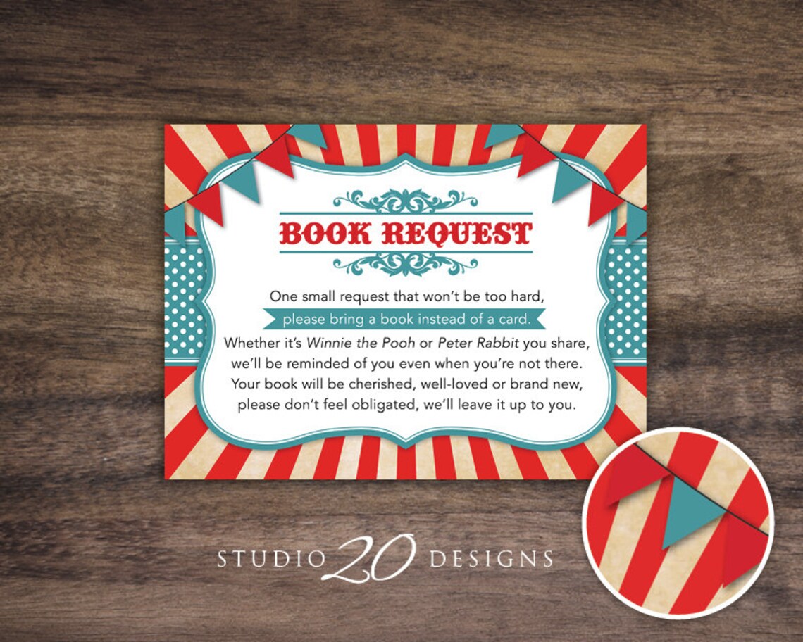 Instant Download Vintage Big Top Circus Book Request | Etsy