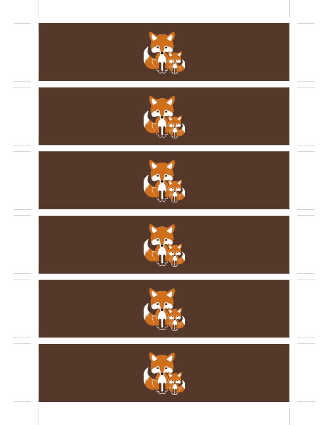 Instant Download Fox Napkin Rings Printable Orange Fox Baby | Etsy