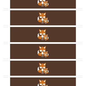 Instant Download Fox Napkin Rings, Printable Orange Fox Baby Shower ...