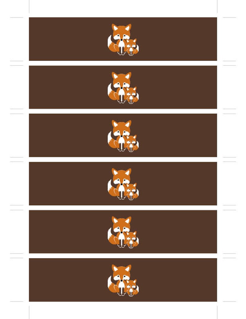 Instant Download Fox Napkin Rings Printable Orange Fox Baby | Etsy