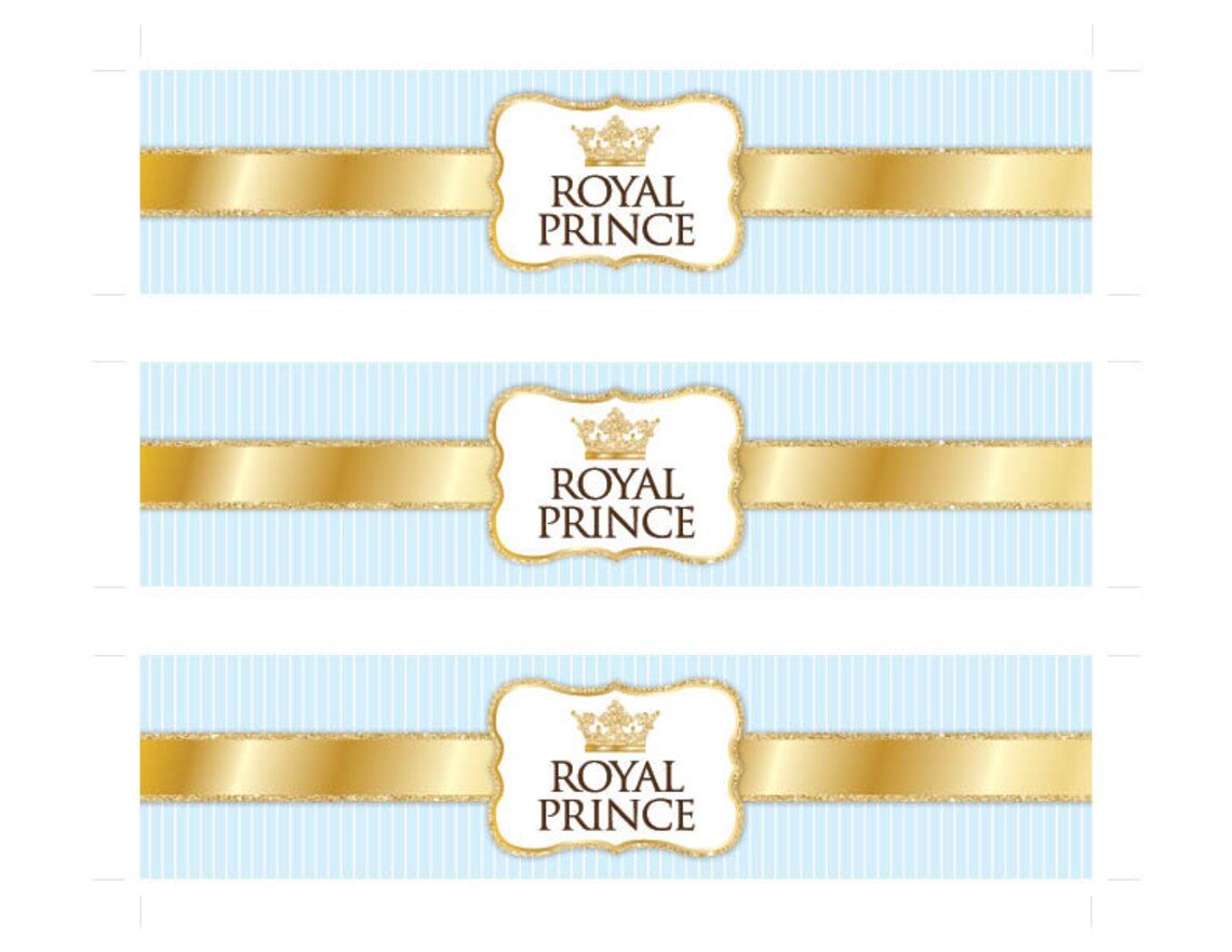 Instant Download Royal Prince Bottle Labels Printable Blue | Etsy