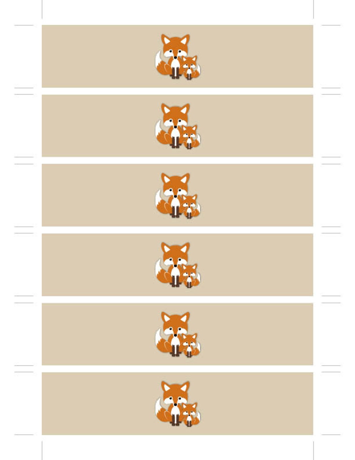 Instant Download Fox Napkin Rings Printable Orange Fox Baby | Etsy
