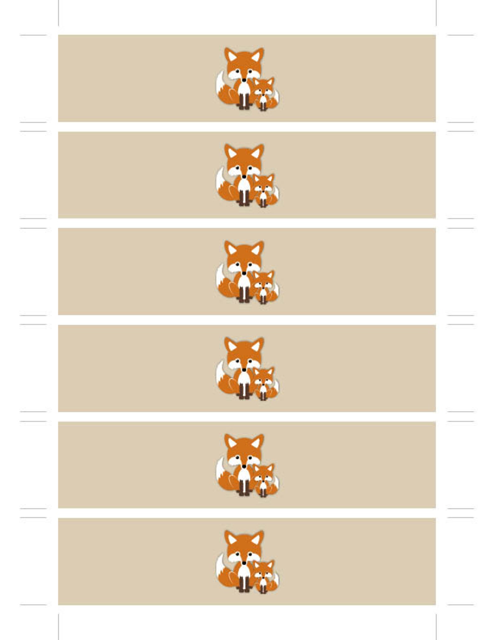 Instant Download Fox Napkin Rings Printable Orange Fox Baby | Etsy