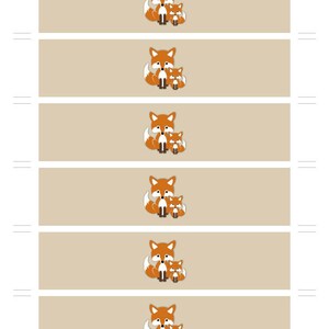Instant Download Fox Napkin Rings, Printable Orange Fox Baby Shower ...