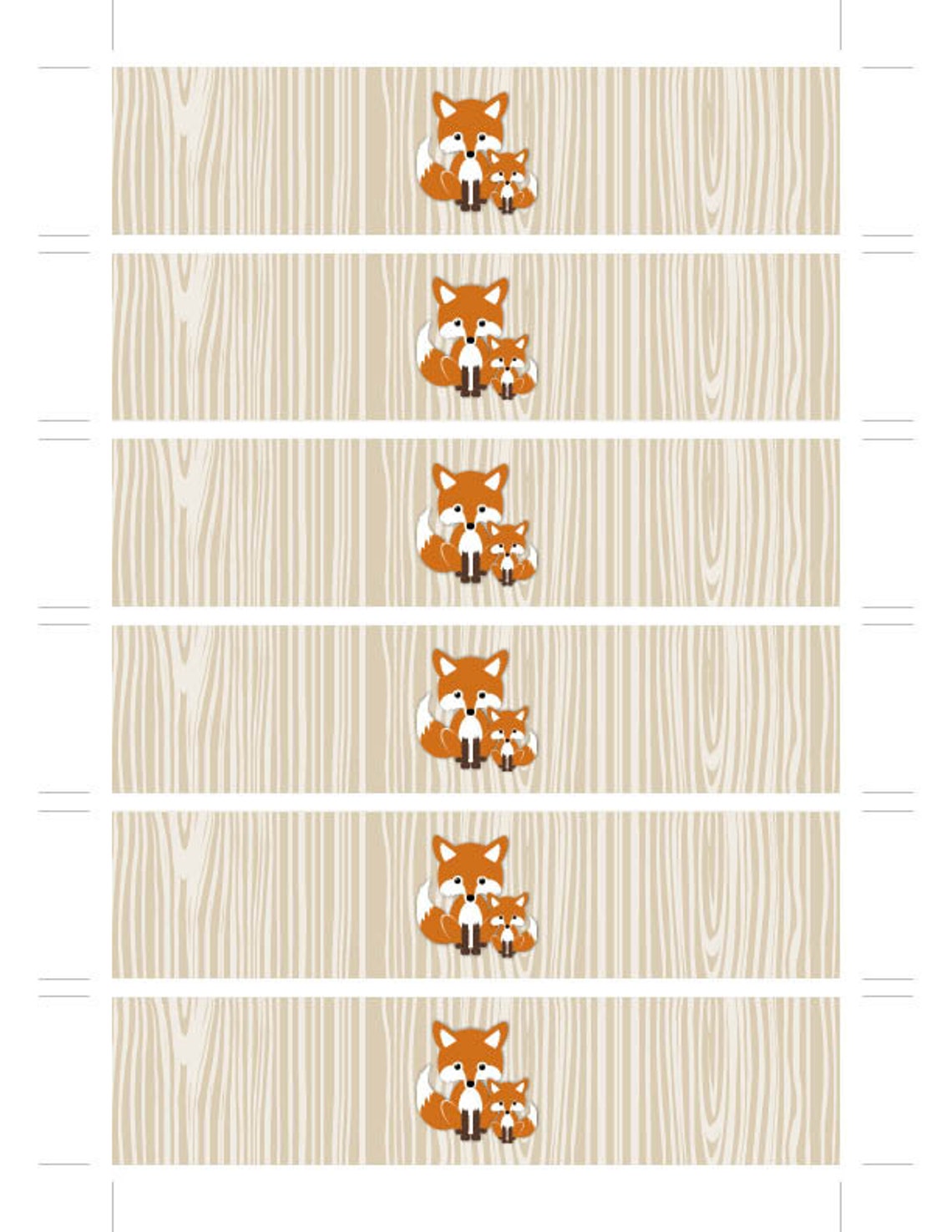 Instant Download Fox Napkin Rings Printable Orange Fox Baby | Etsy