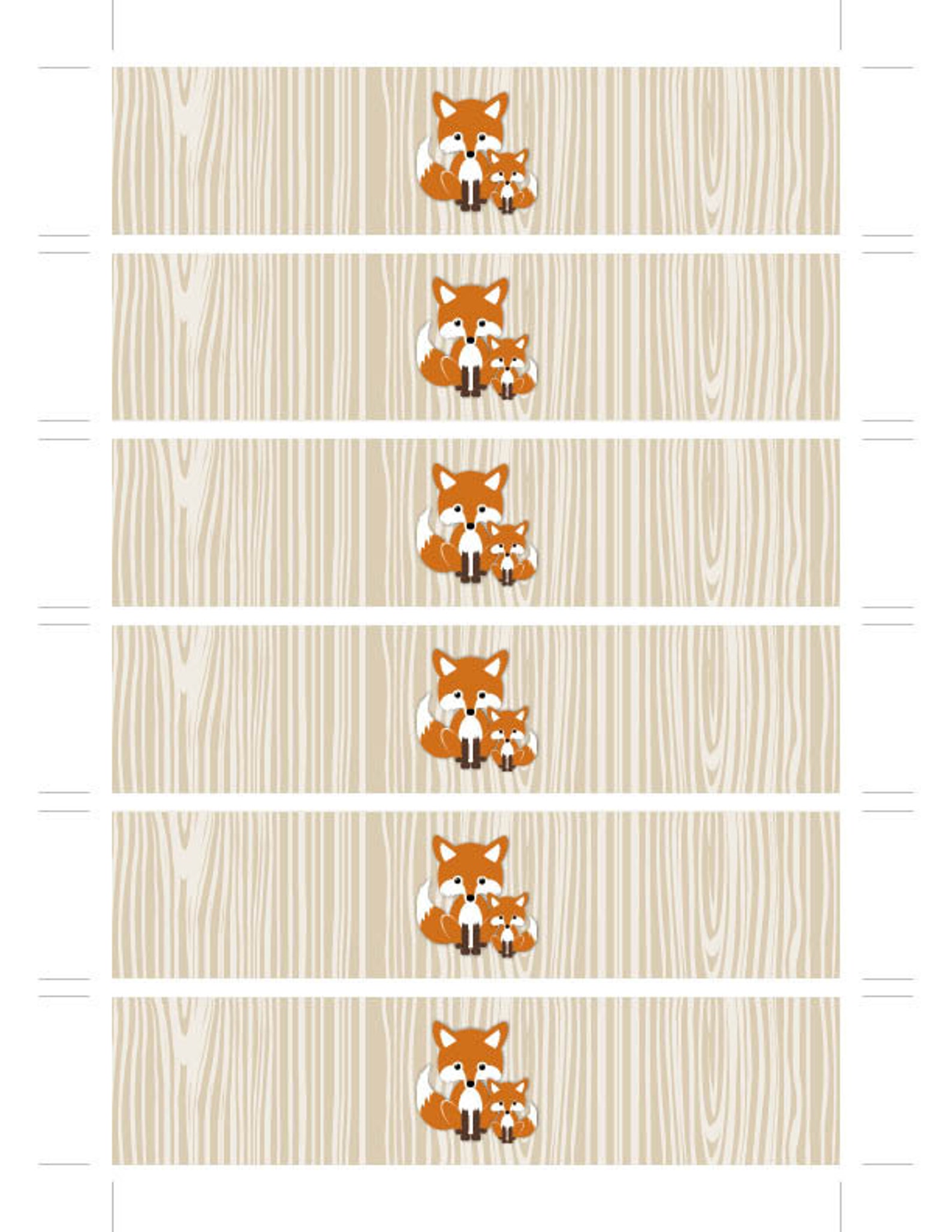 Instant Download Fox Napkin Rings Printable Orange Fox Baby | Etsy