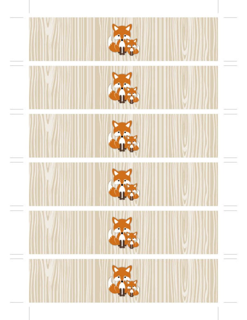 Instant Download Fox Napkin Rings Printable Orange Fox Baby | Etsy