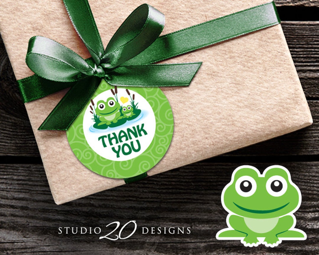 Instant Download Frog Thank You Tags, Green Frog Gift Tags, Green ...