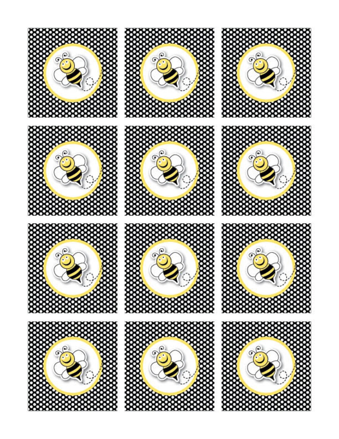 Instant Download 2 Bee Cupcake Toppers Printable - Etsy