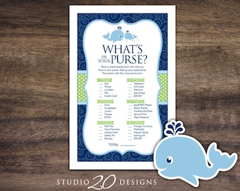 Nautical Whats in Your Purse Shower Game Whats in Your Purse - Etsy