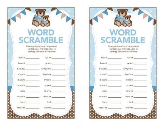 Party Supplies Paper & Party Supplies Teddy Bear Baby Shower Game Boy ...