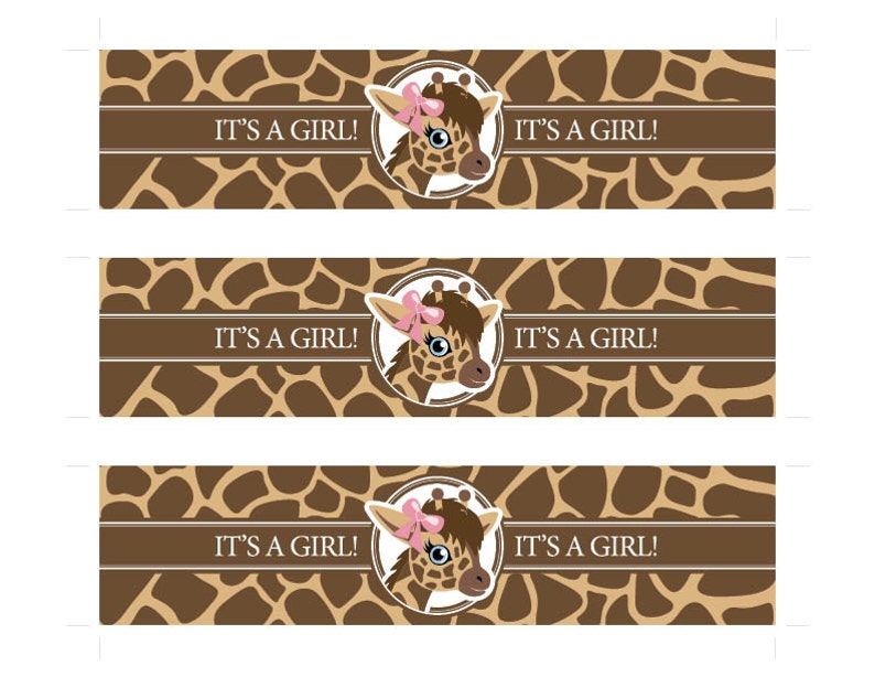 Instant Download Giraffe Bottle Labels Printable Pink Giraffe - Etsy