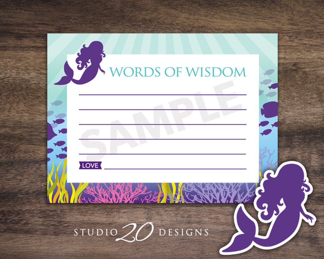 Instant Download Little Mermaid Advice Cards, Printable Under the Sea ...