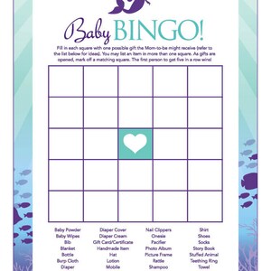 Instant Download Little Mermaid Baby Shower Games Pack, Purple Mermaid ...