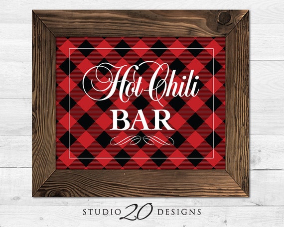 Instant Download 8x10 Hot Chili Bar Sign Printable Red Black | Etsy