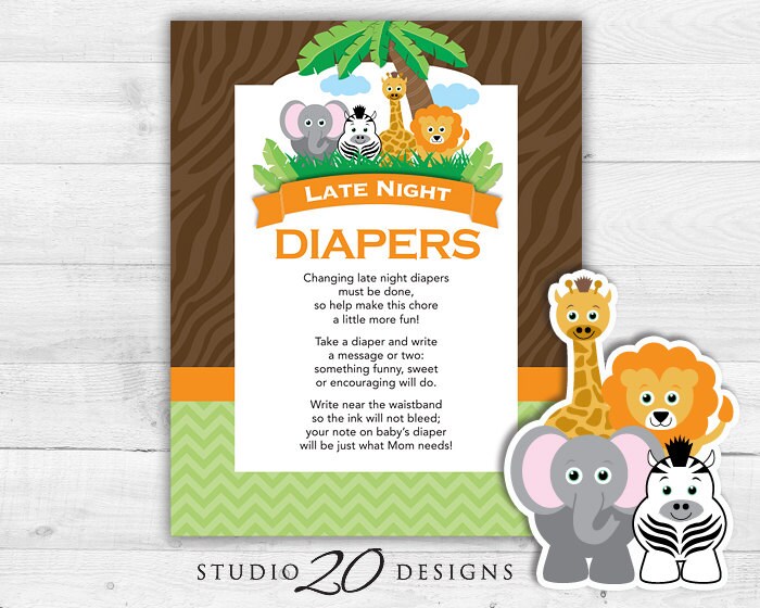 Instant Download Safari Late Night Diapers 8x10 Jungle Diaper - Etsy