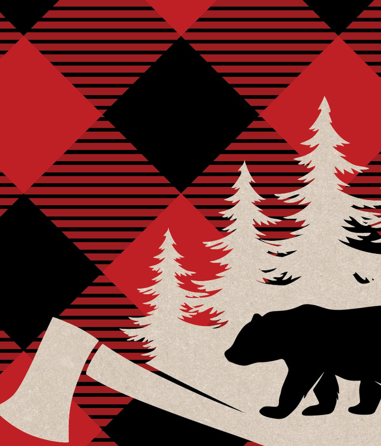 Instant Download Buffalo Plaid Birthday Banner Black Red - Etsy