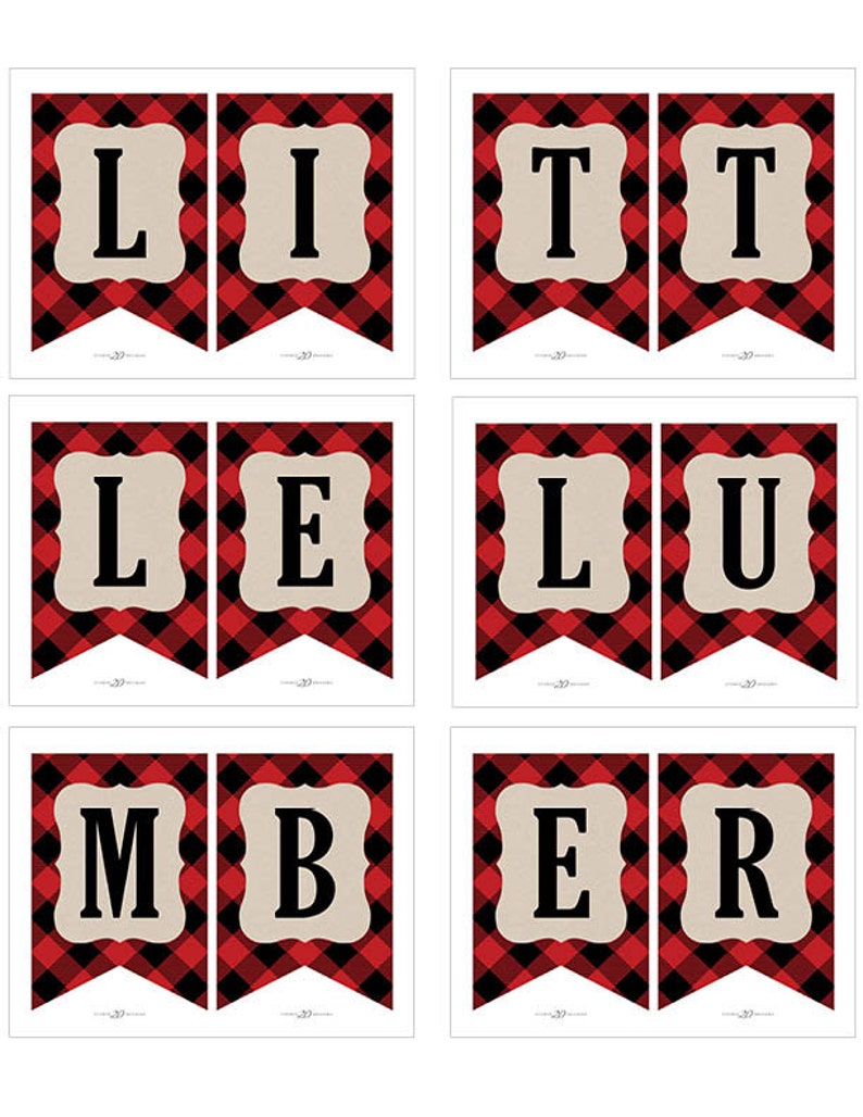 Instant Download Buffalo Plaid Birthday Banner Black Red - Etsy