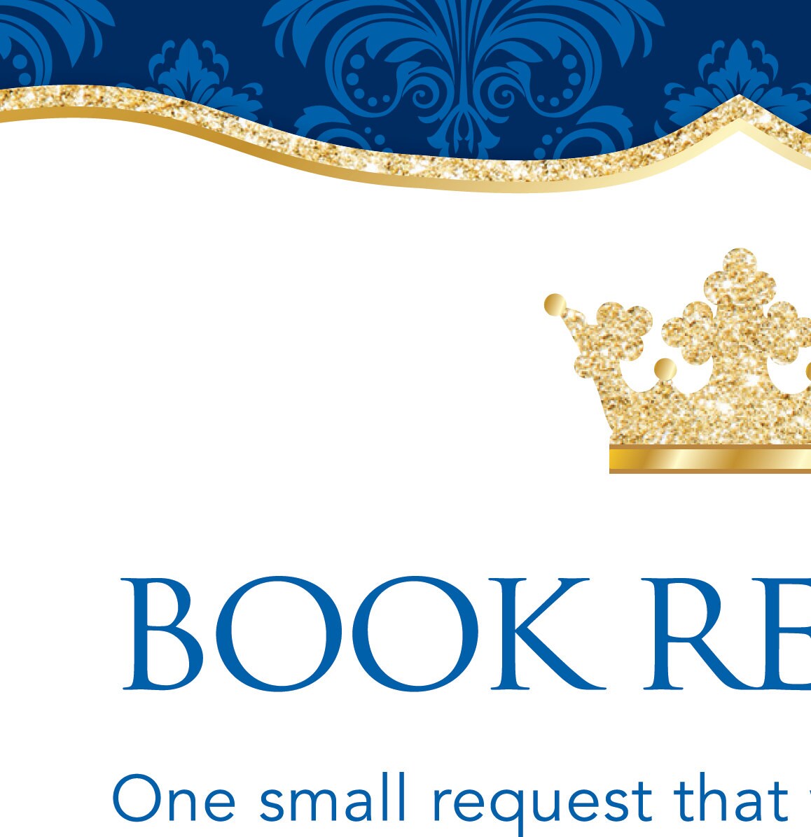 Instant Download Blue Prince Book Request Blue Gold Crown - Etsy