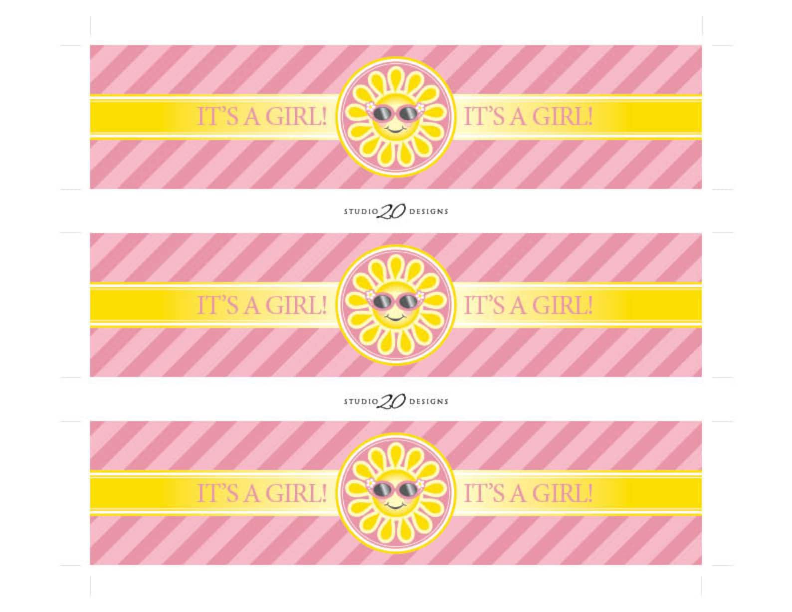 Instant Download Sun Water Bottle Labels Yellow Pink You Are - Etsy