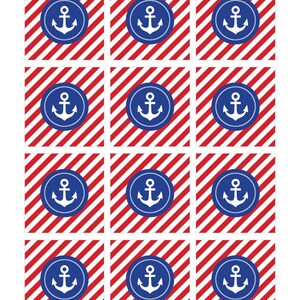 Instant Download 2 Red Blue Nautical Cupcake Toppers - Etsy